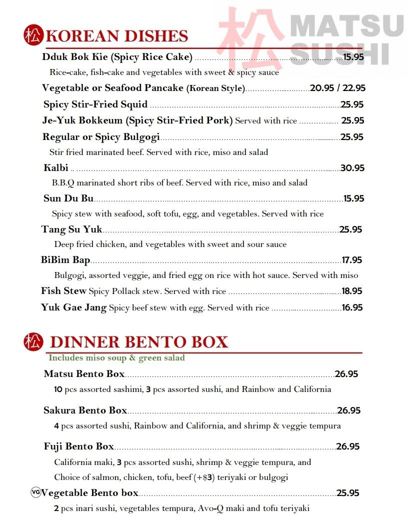 Matsu Sushi Japanese & Korean Restaurant